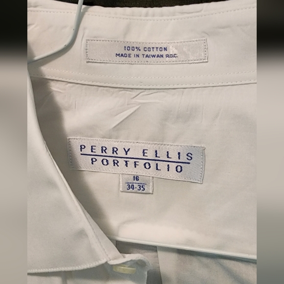 Perry Ellis | Shirts | Perry Ellis Portfolio Dress Shirt 6 3435 White ...